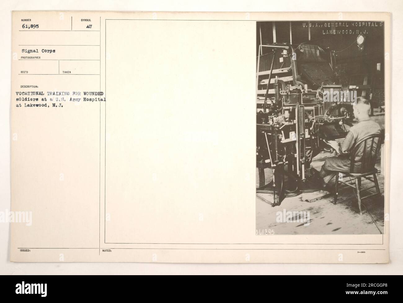 Wounded soldiers receiving vocational training at a U.S. Army Hospital ...