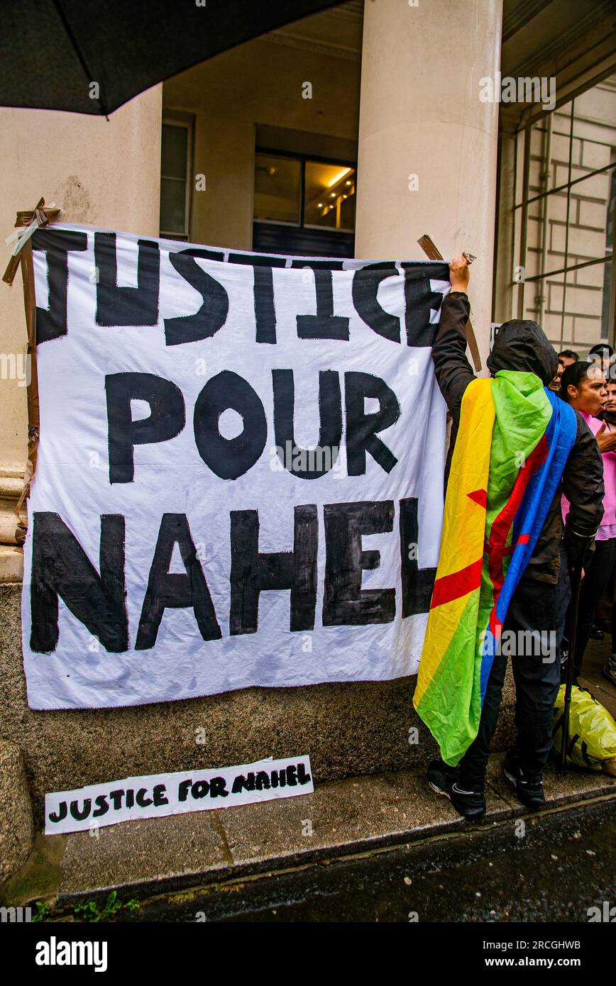 London, United Kingdom - July 14th 2023 Vigil for Nahel Merzouk outside ...