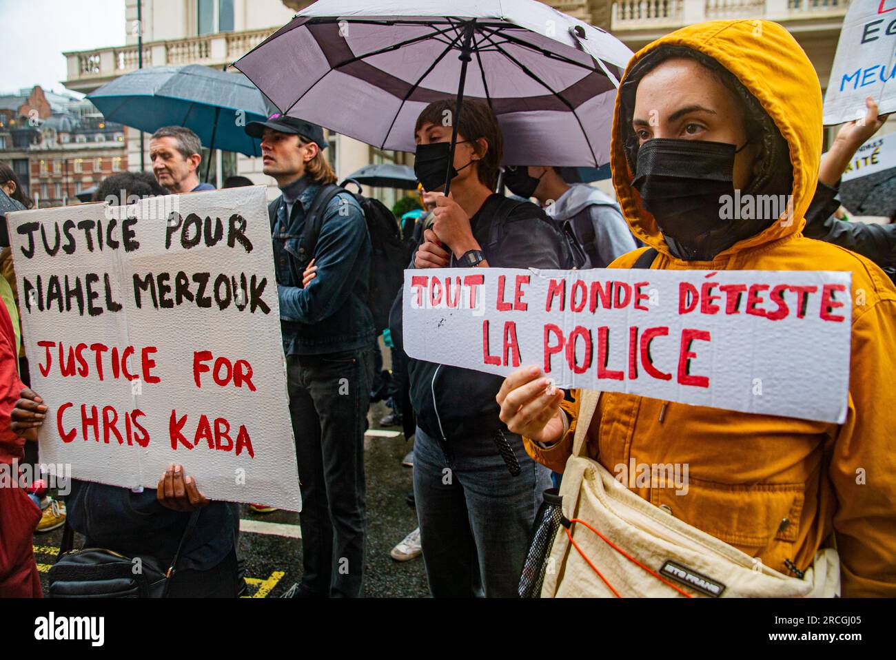 London, United Kingdom - July 14th 2023 Vigil for Nahel Merzouk outside ...