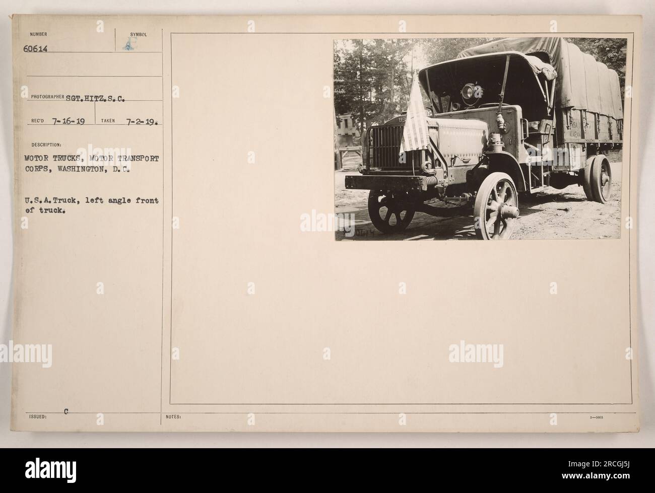 Motor trucks from the Motor Transport Corps in Washington, D.C., U.S.A ...