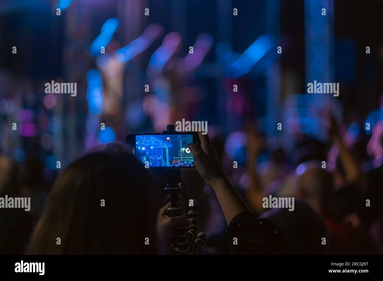 Kaiserslautern, Germany. 14th July, 2023. Audience recording live ...