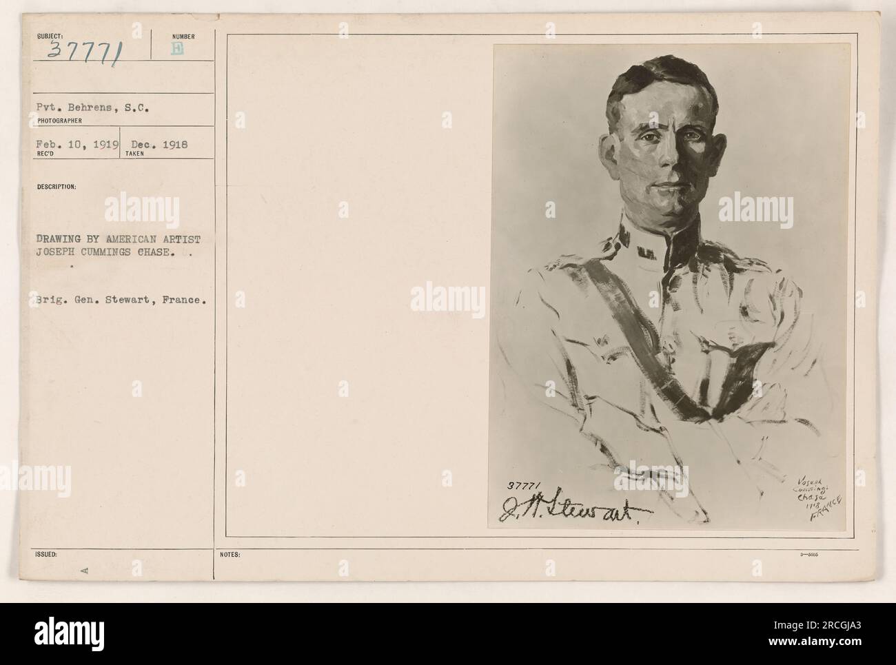 Soldier drawing by Joseph Cummings Chase of Brig. Gen. Stewart in ...