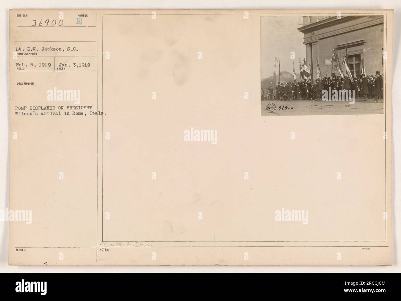 Lieutenant E.N. Jackson, S.C., pictured during President Wilson's visit ...