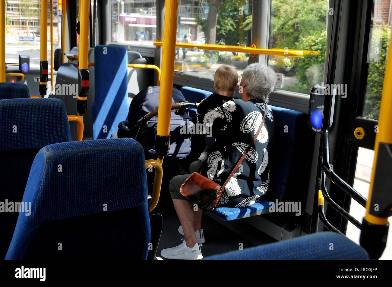 Copenhagen/Denmark/14 July 2023/People use public bus transport ...
