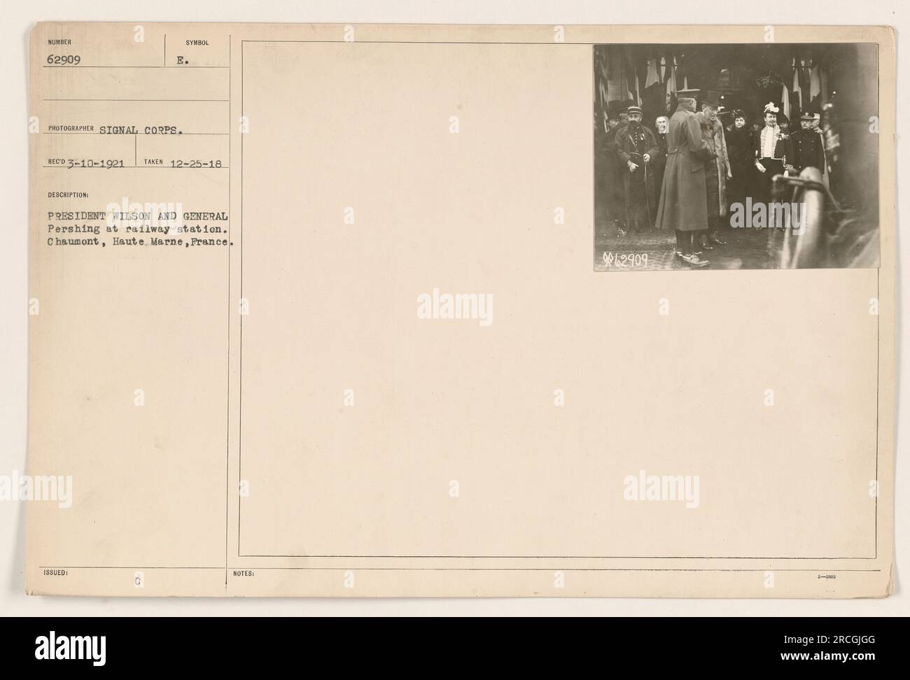 President Woodrow Wilson and General John J. Pershing are seen at a ...