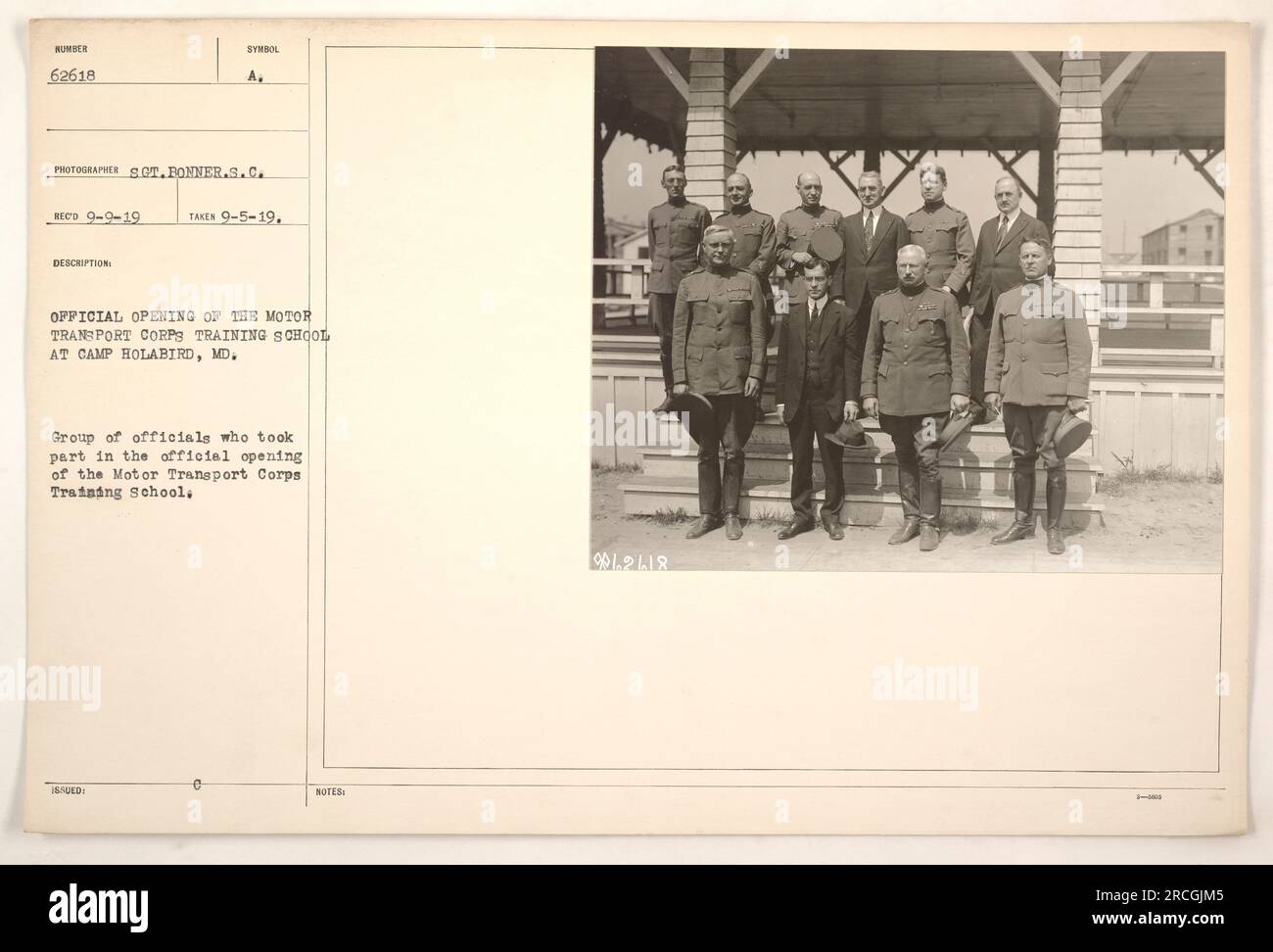 Group of officials at the official opening of the Motor Transport Corps ...