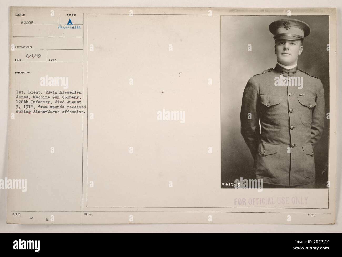 1st lieutenant edwin llewellyn jones hi-res stock photography and ...