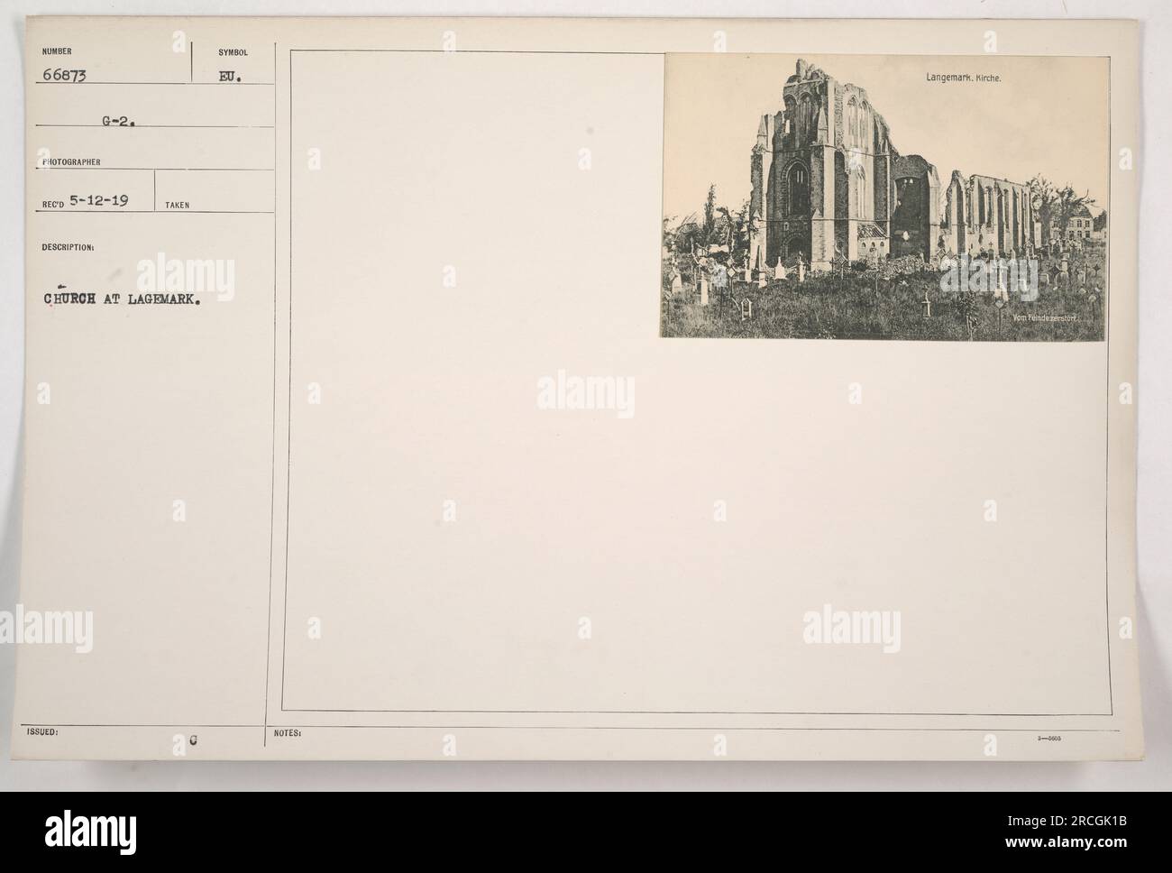 This photograph (number 66873) taken on May 12, 1919, shows the church ...