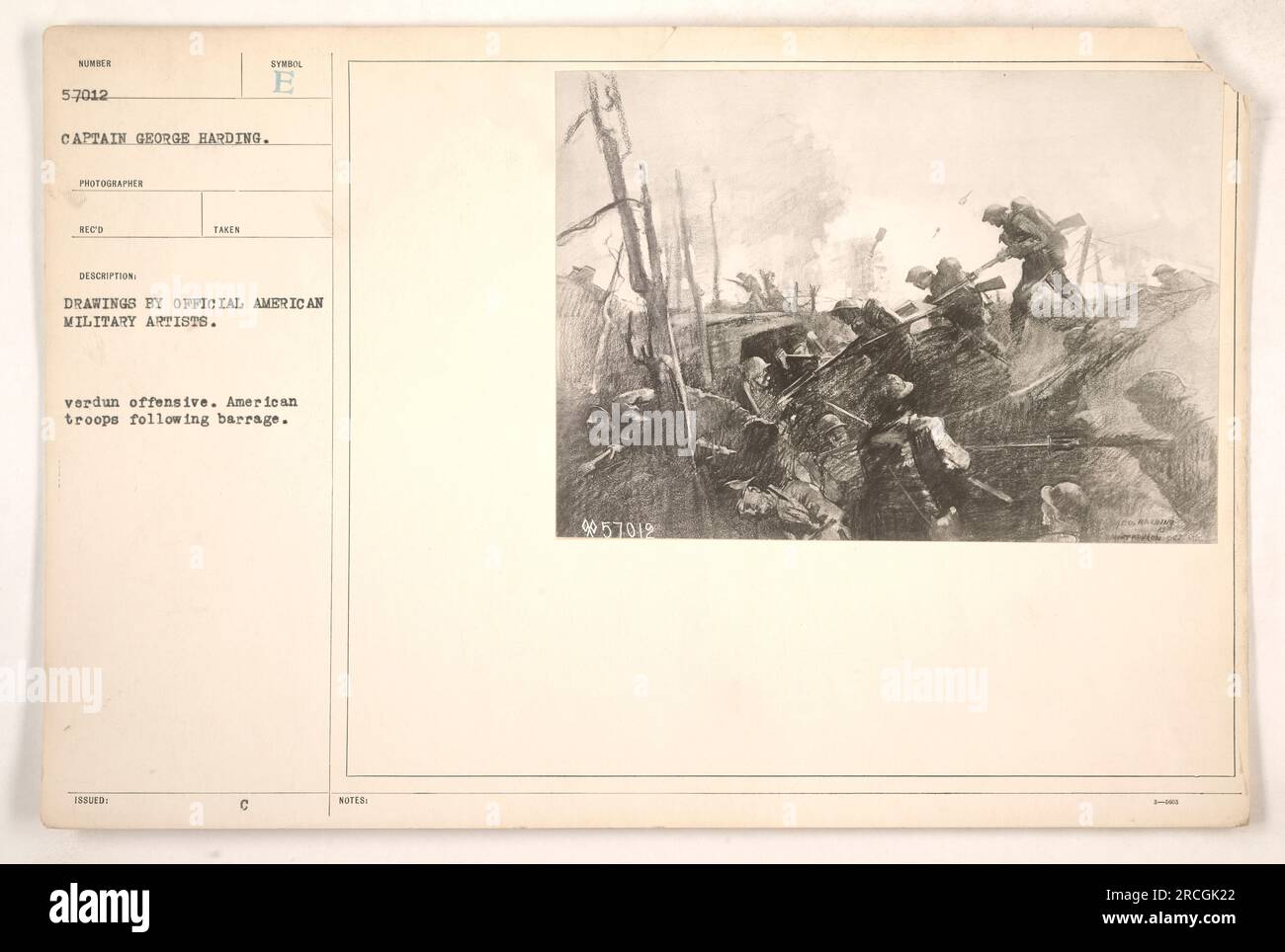 This image depicts American troops advancing following a barrage during ...