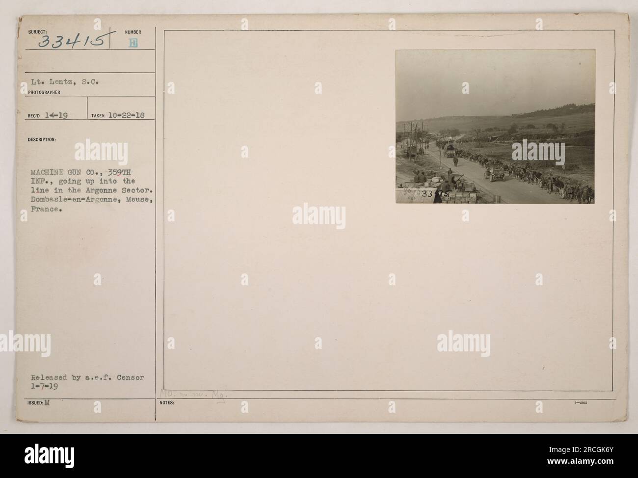 "Soldiers from the NUMBER H MACHINE GUN CO., 359TH INF., making their ...