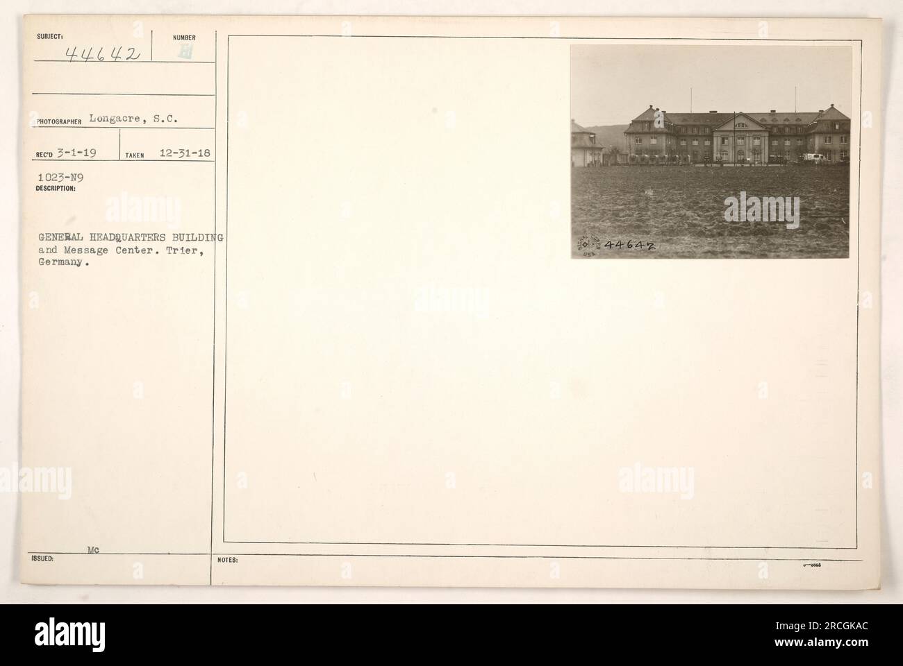 This photograph depicts the General Headquarters Building and Message ...