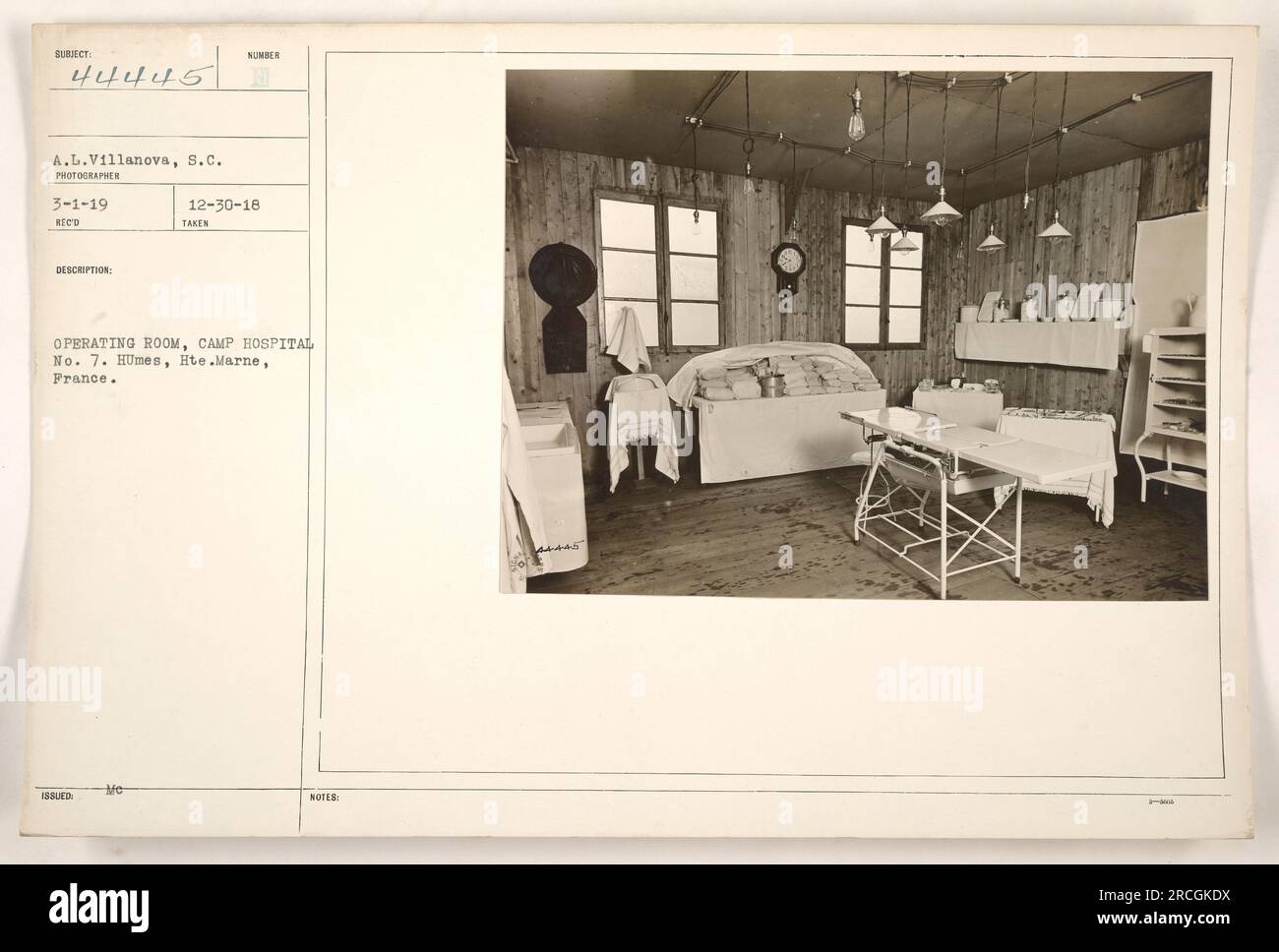 Photograph taken by A.L. Villanova, S.C., on March 1, 1919 at Camp ...