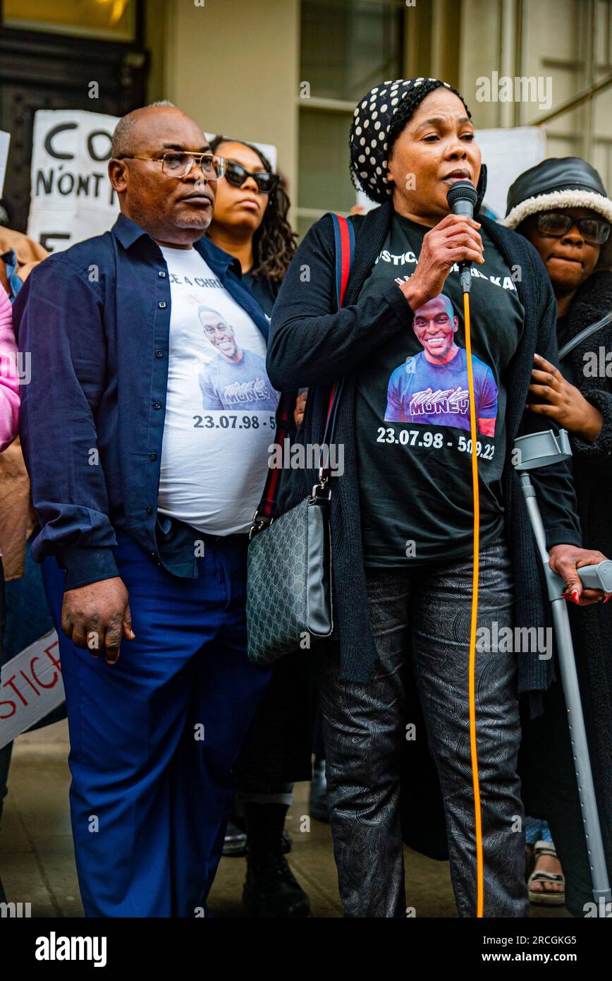 London, United Kingdom - July 14th 2023 Chris Kaba's Mother at a Vigil ...