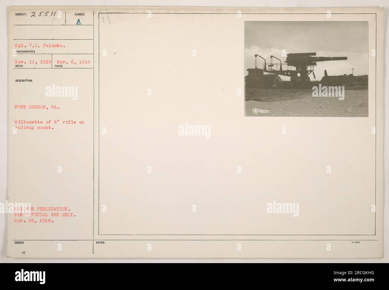 "FORT MONROE, VA - Cpl. V.J. Palumbo operates an 8" rifle on a railway ...