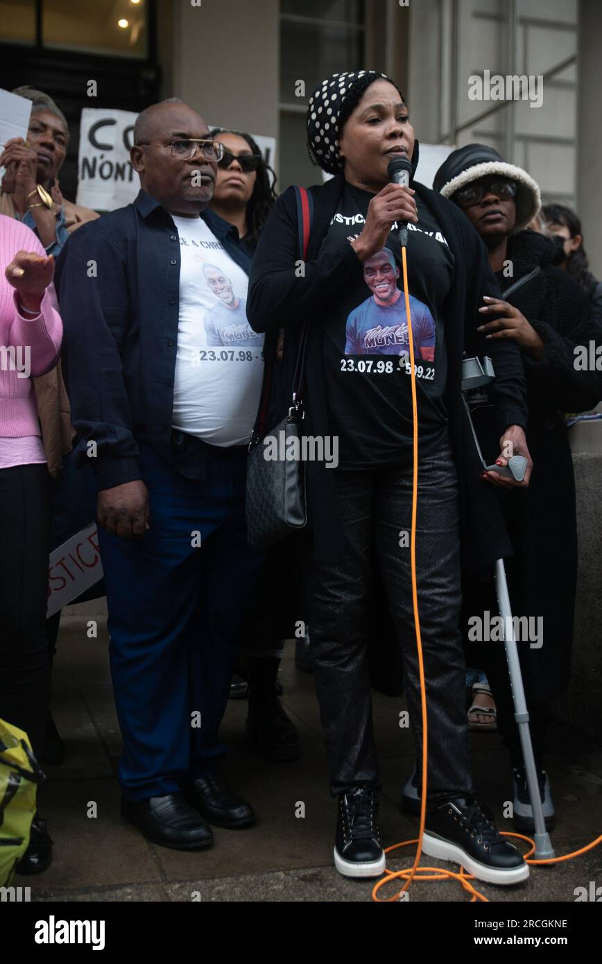 London, United Kingdom - July 14th 2023 Chris Kaba's Mother at a Vigil ...