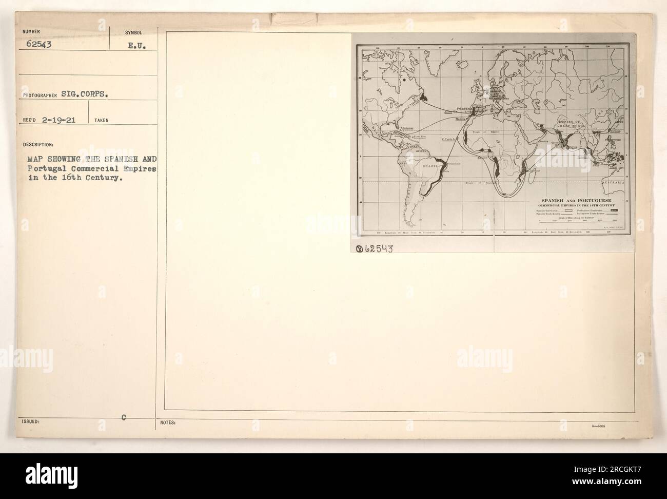 Close-up of a map displaying the Spanish and Portuguese Commercial ...