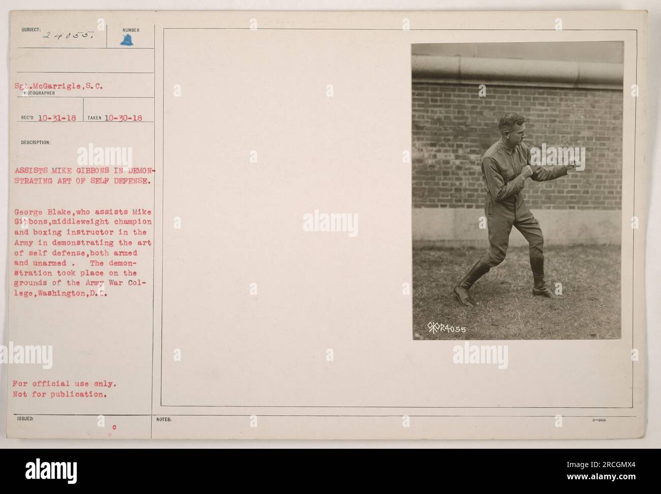 "Sgt. McGarrigle assists Mike Gibbons in demonstrating the art of self ...