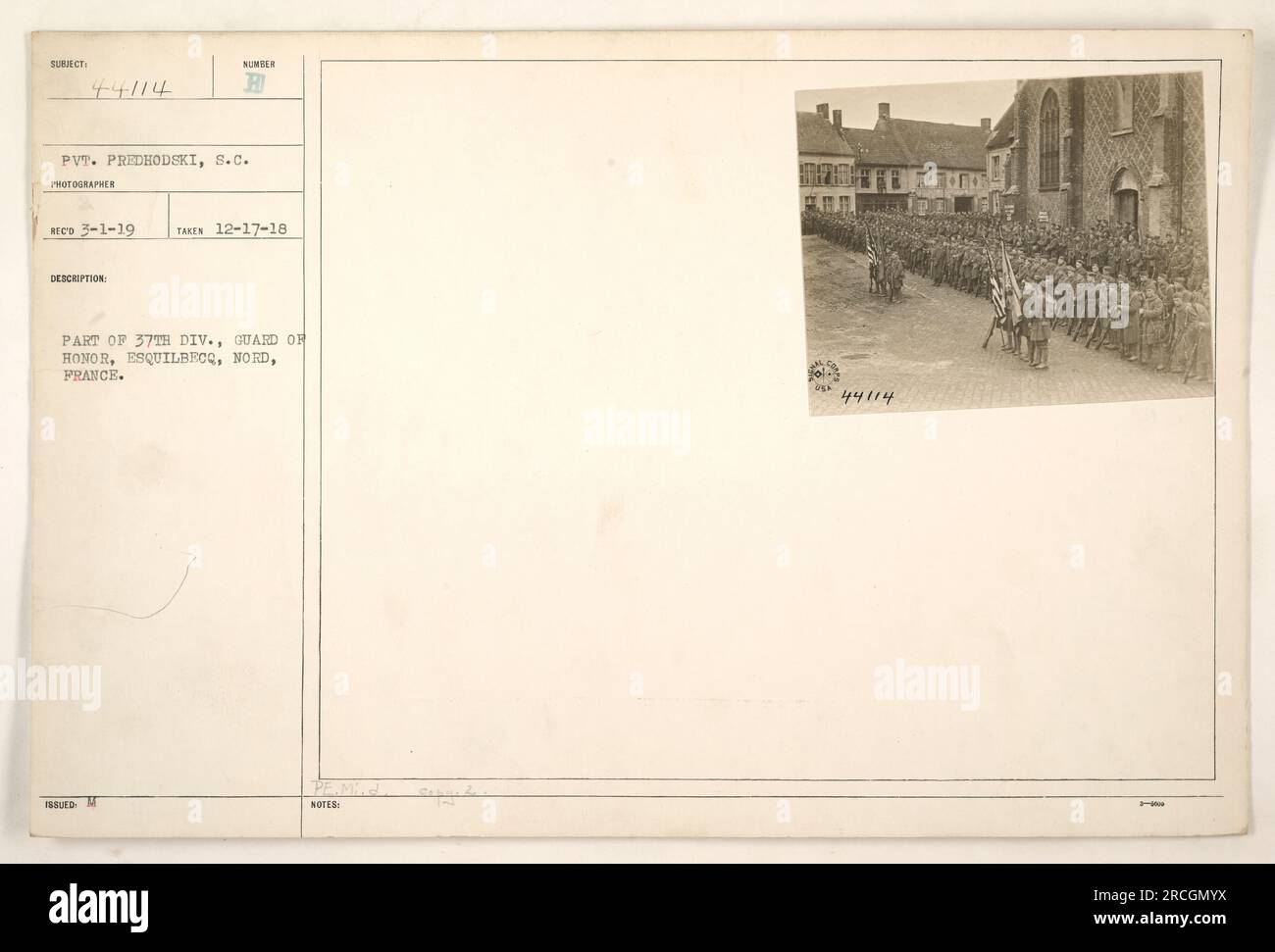 37th Division Private Predhodski from the Subject Control (S.C.) unit ...