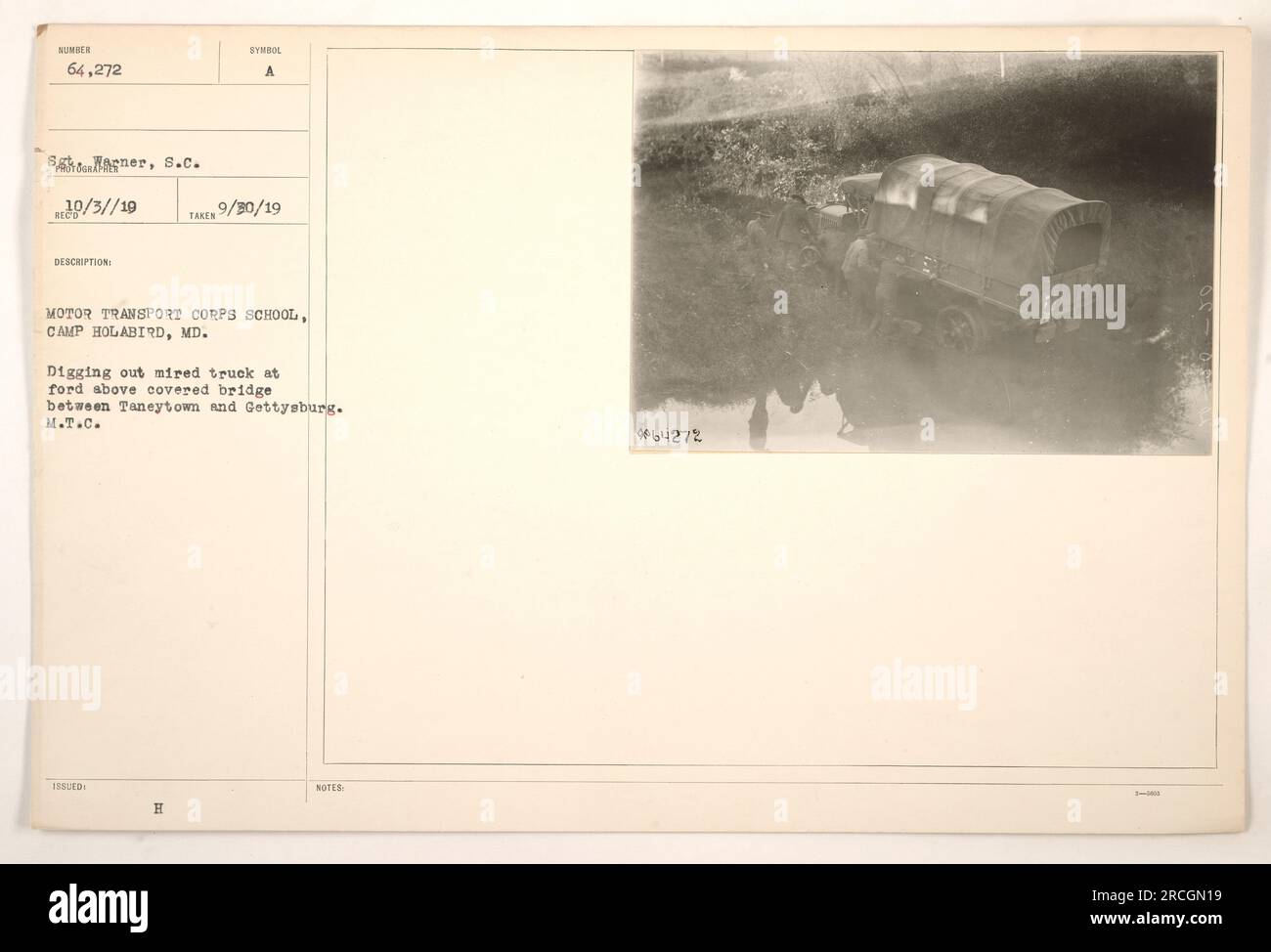 "Soldiers from the Motor Transport Corps School at Camp Holabird ...
