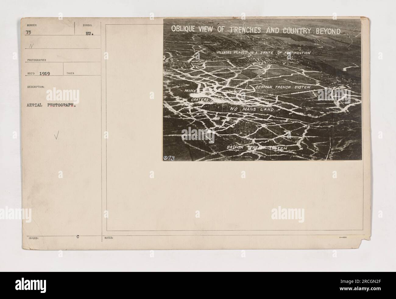 Aerial photograph taken in 1919 by a Signal Corps photographer. The ...