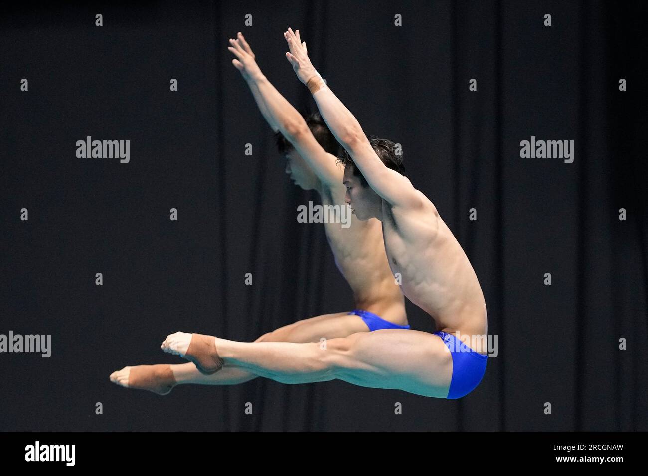 Long Daoyi and Wang Zongyuan of China competes in the Men's diving 3m ...