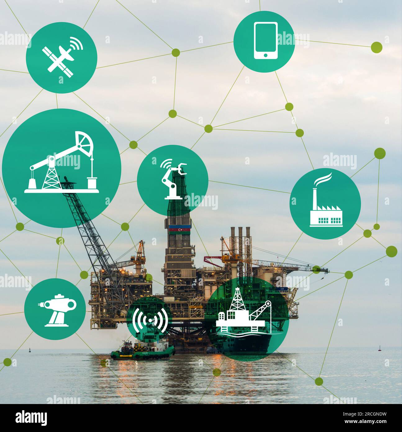 The concept of automation in oil and gas industry Stock Photo - Alamy