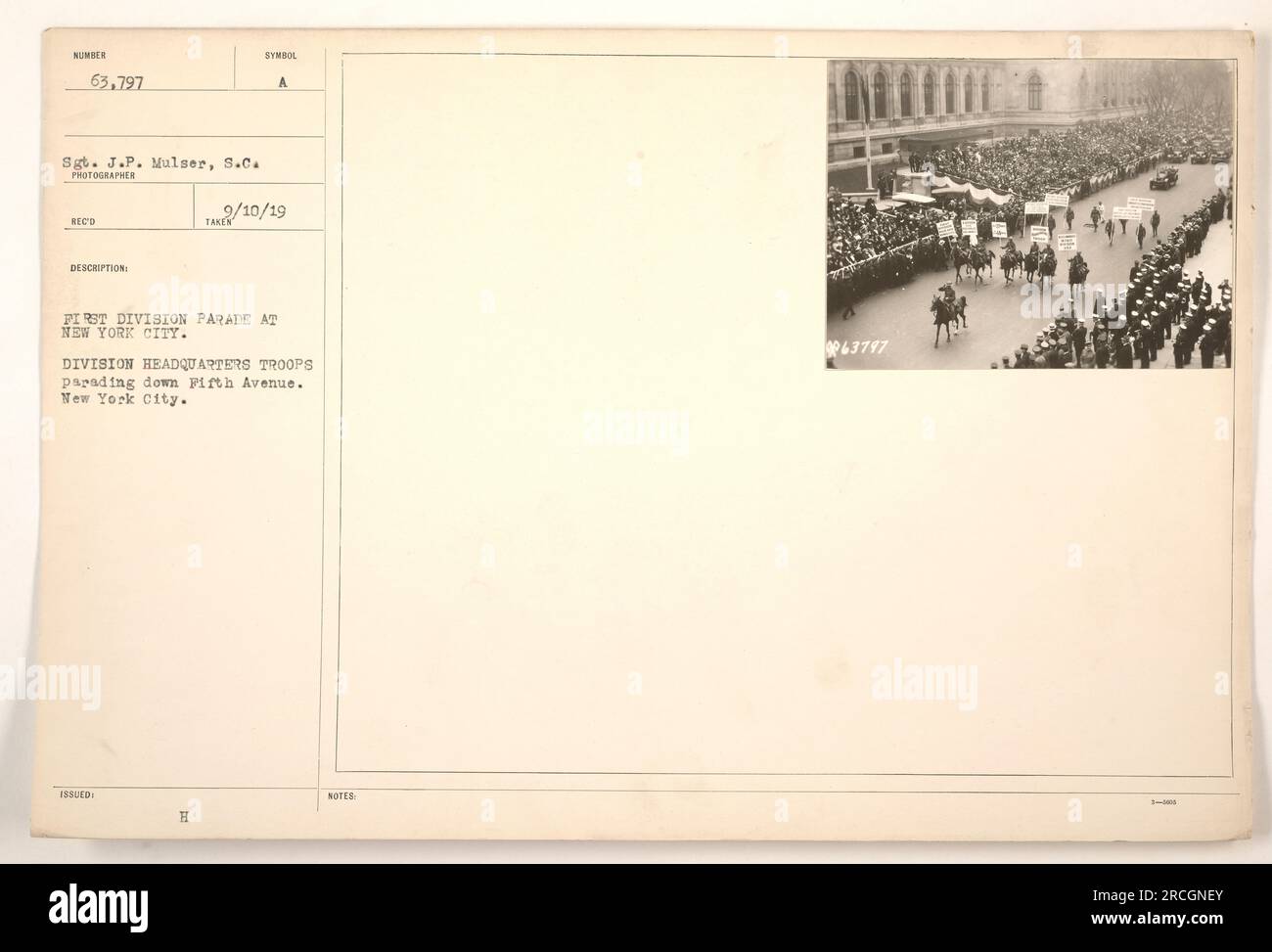 A photograph capturing the First Division Parade taking place in New ...
