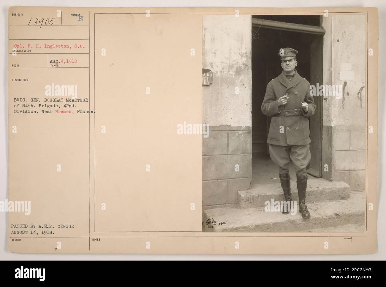 Cpl. R.H. Ingleston of the Signal Corps is pictured with Brig. Gen ...