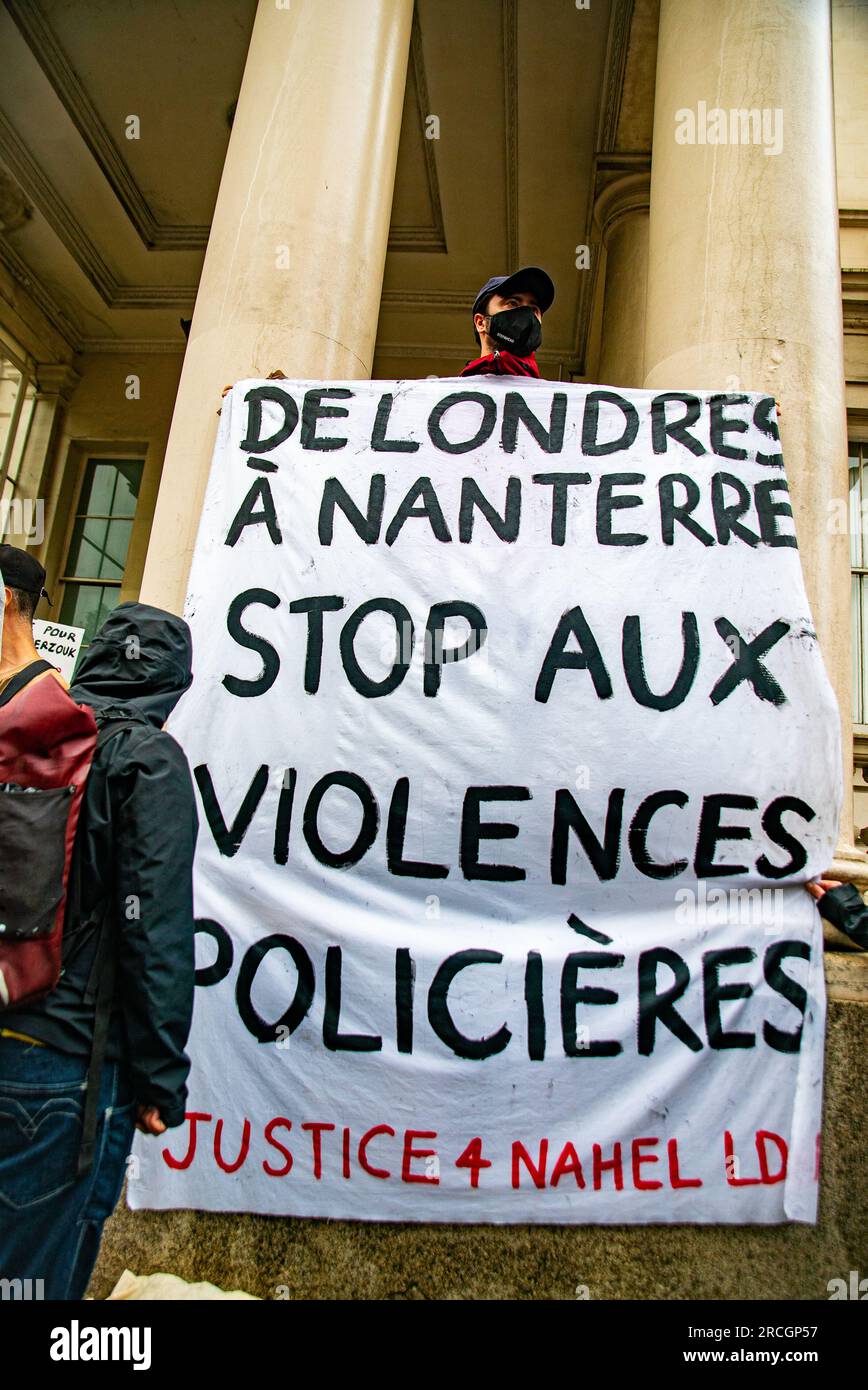 London, United Kingdom - July 14th 2023 Vigil for Nahel Merzouk outside ...