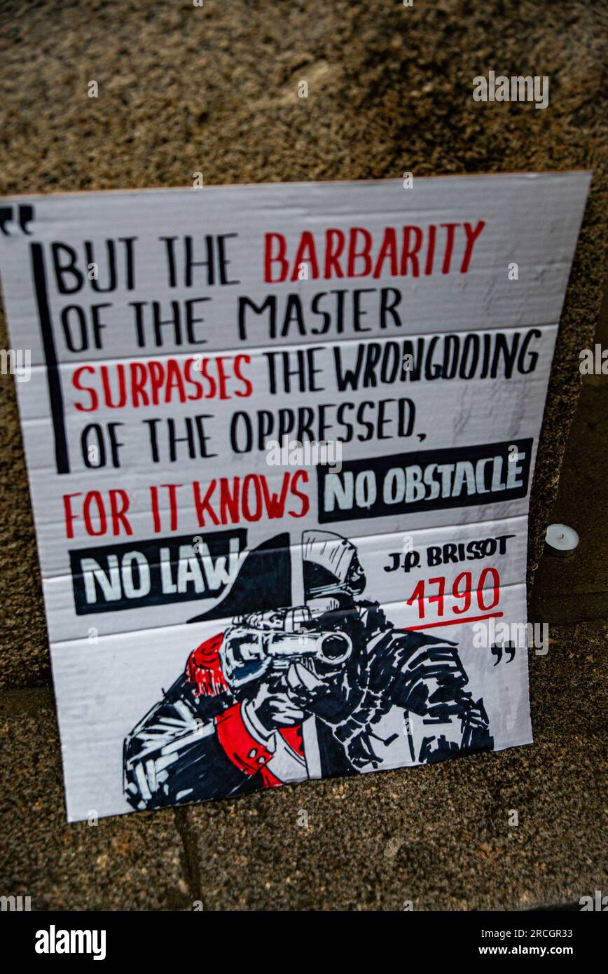 London, United Kingdom - July 14th 2023 Vigil for Nahel Merzouk outside ...