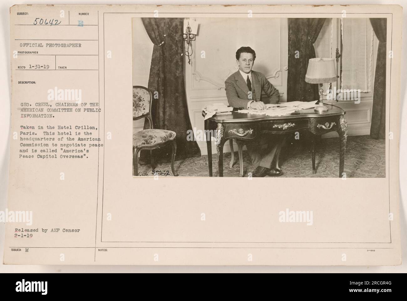 George creel world war one photographs hi-res stock photography and ...