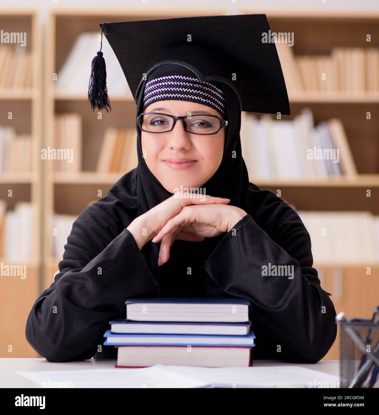 The muslim girl in hijab studying preparing for exams Stock Photo - Alamy