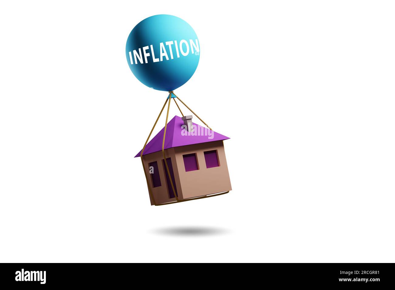 Concept of the housing prices inflation - 3d rendering Stock Photo - Alamy