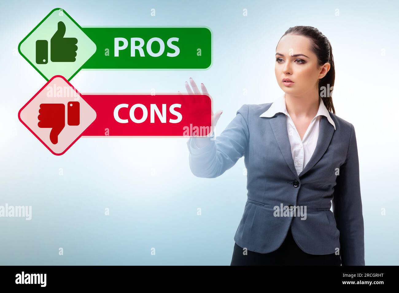 Concept of the choosing pros and cons Stock Photo - Alamy