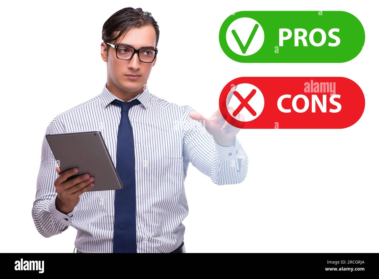 Concept of the choosing pros and cons Stock Photo - Alamy