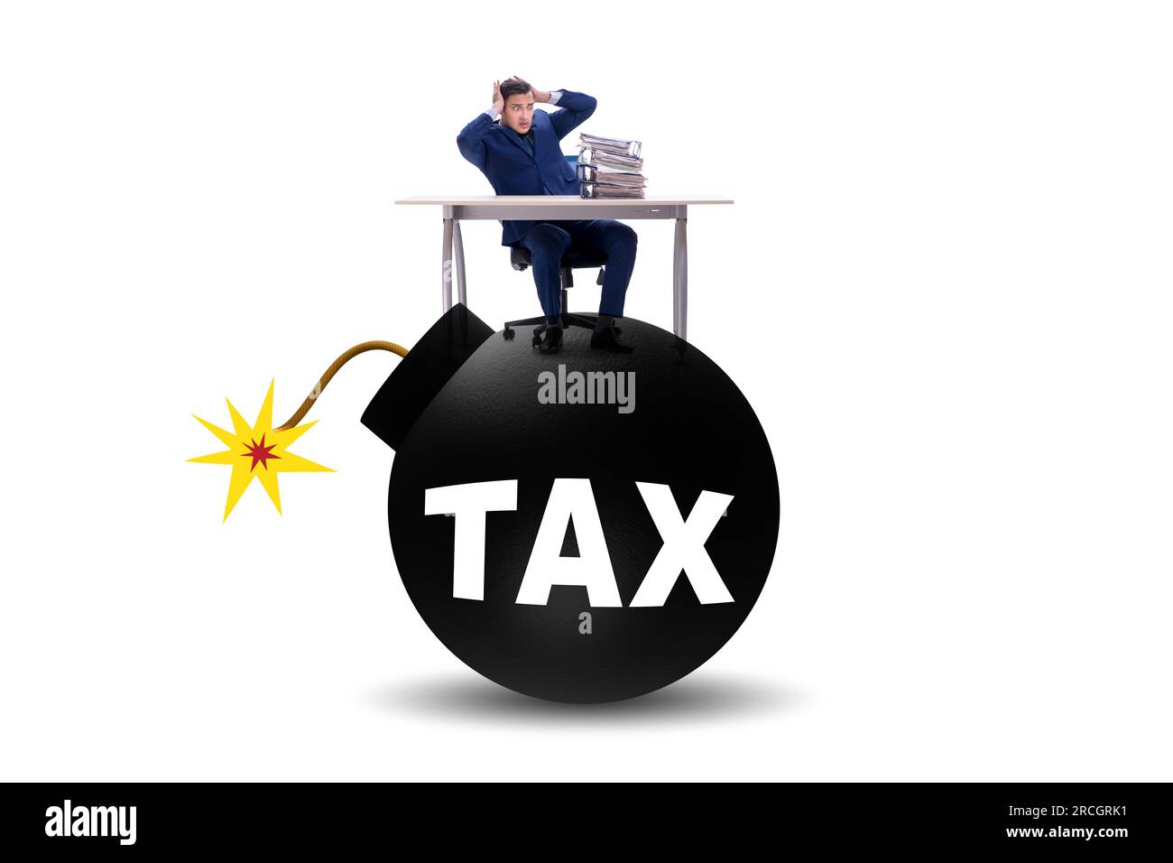 Tax concept with the exploding bomb Stock Photo - Alamy