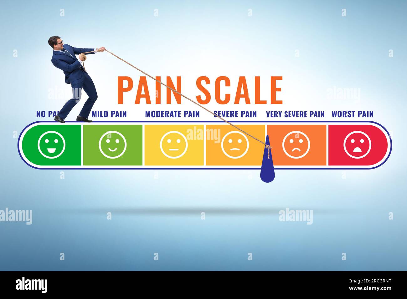Concept of the pain scale from moderate to strong Stock Photo - Alamy