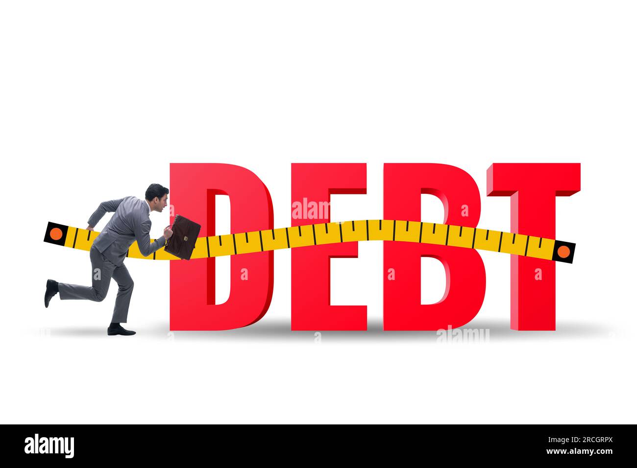 Debt assessment concept with the businessman Stock Photo - Alamy
