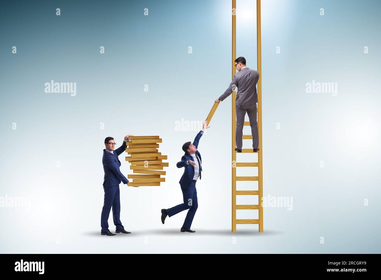 Teamwork concept with the colleagues helping each other Stock Photo - Alamy