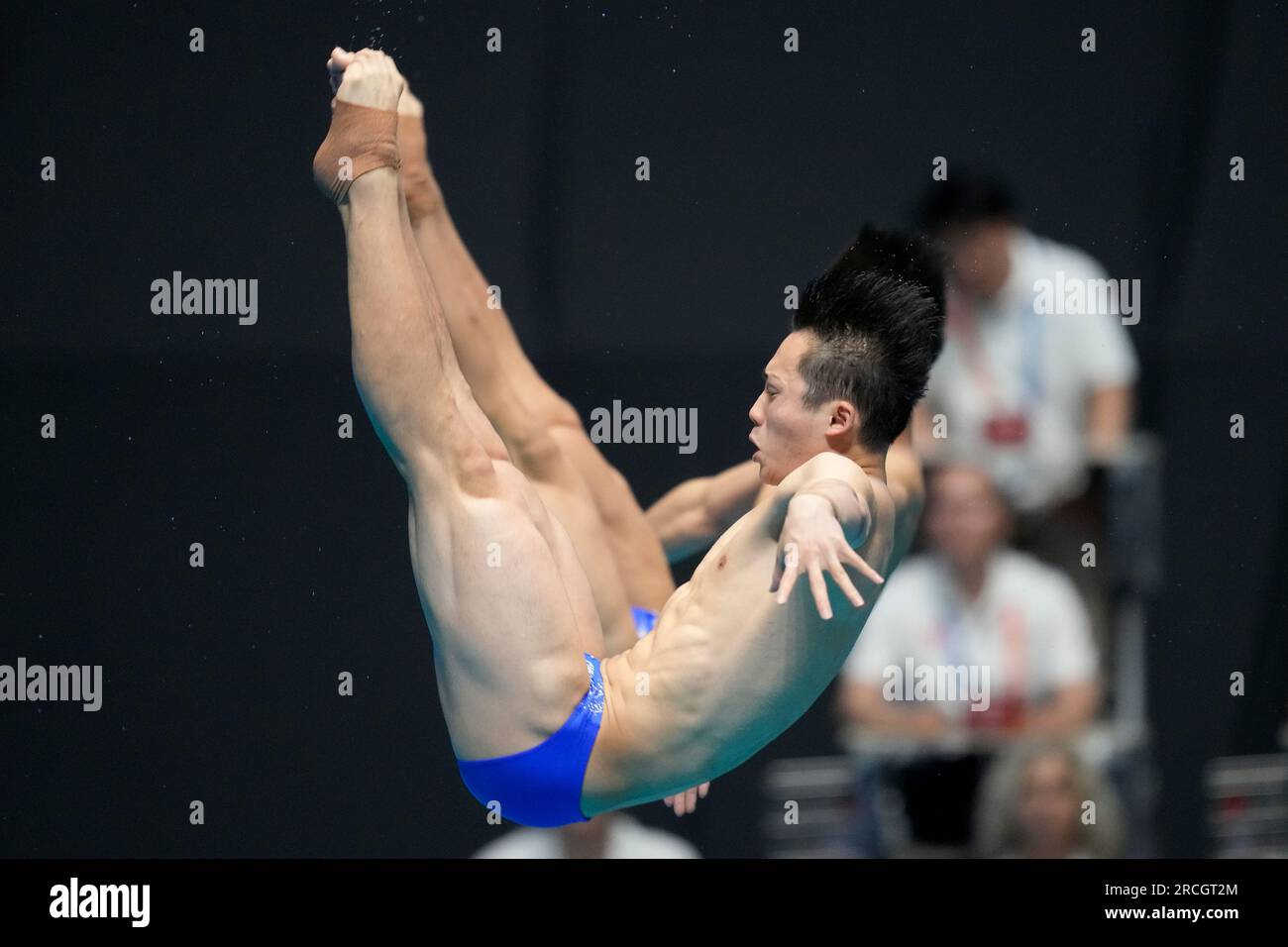 Long Daoyi and Wang Zongyuan of China competes in the Men's diving 3m ...