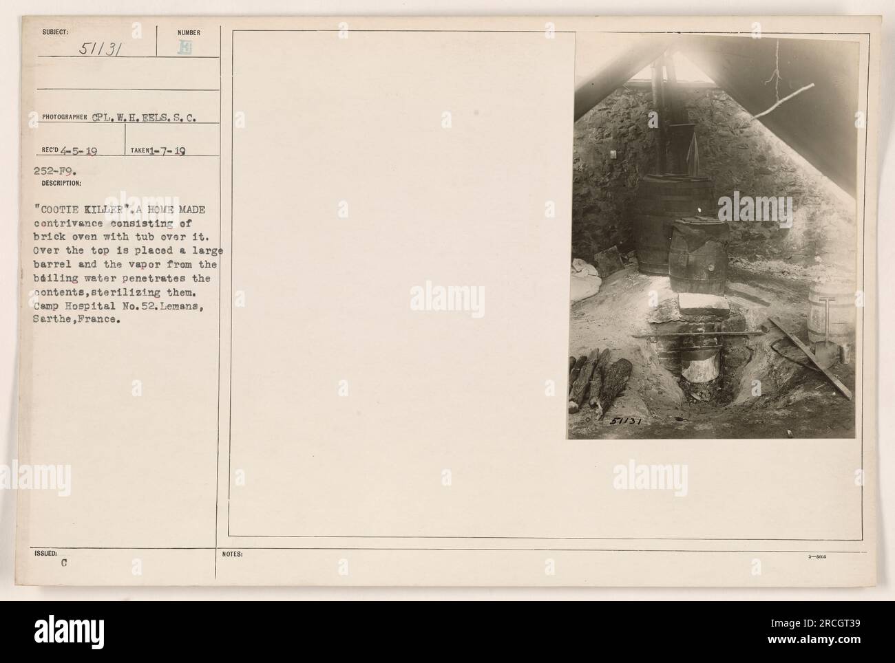 A homemade contraption known as the "Cootie Killer," used to sterilize ...