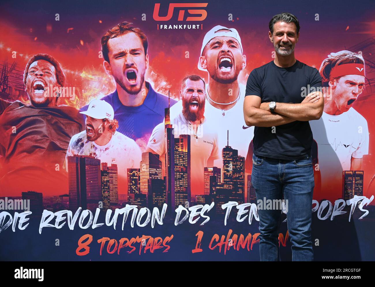 PRODUCTION - 13 July 2023, Hesse, Frankfurt/Main: Tennis star coach ...