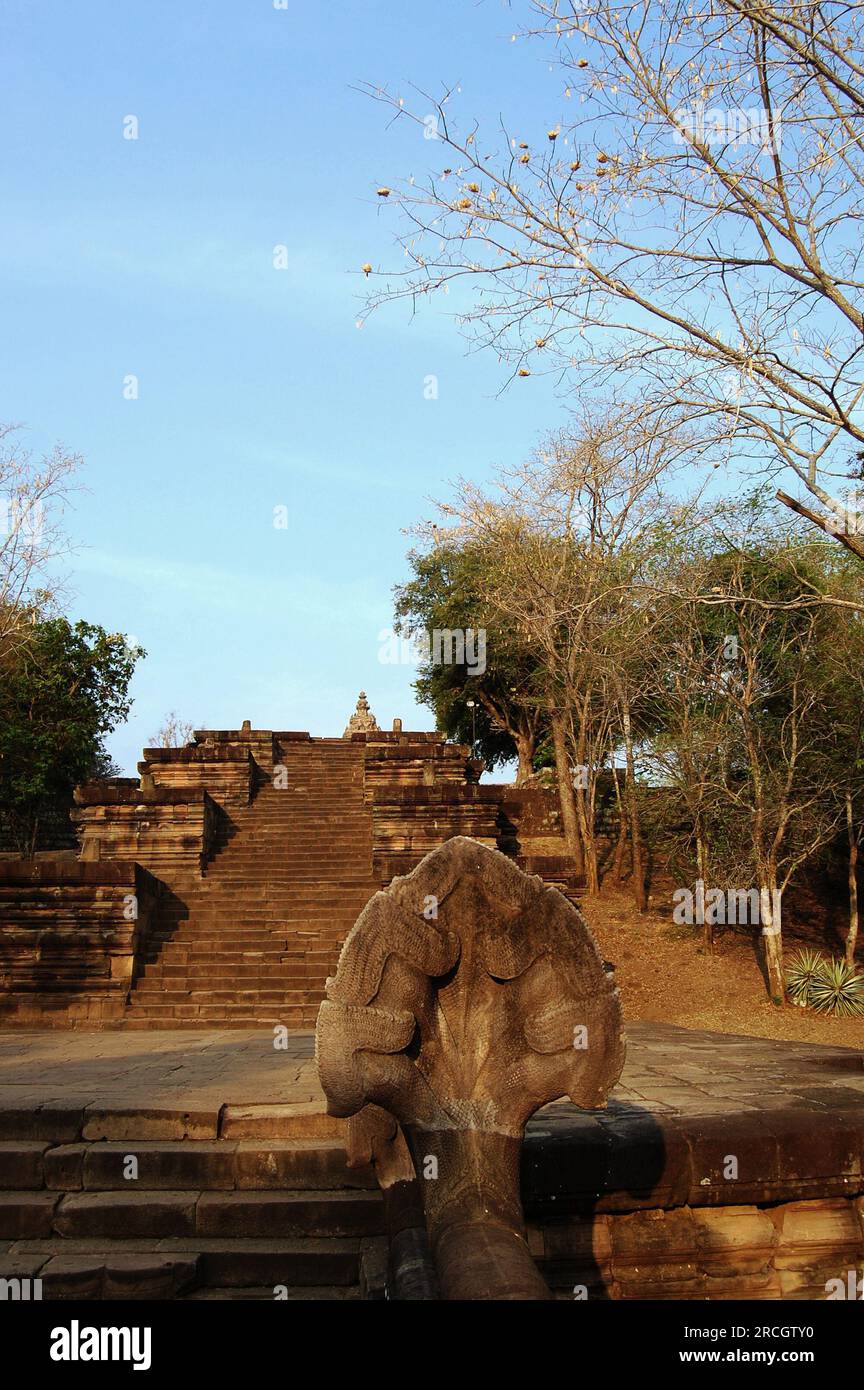 Ancient naga or antique naka statue in Prasat Hin Phanom Rung Stone ...