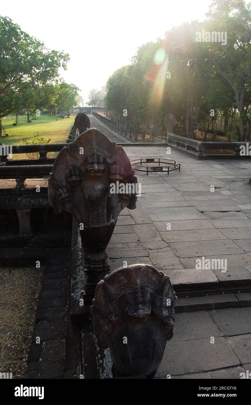 Ancient naga or antique naka statue in Prasat Hin Phanom Rung Stone ...