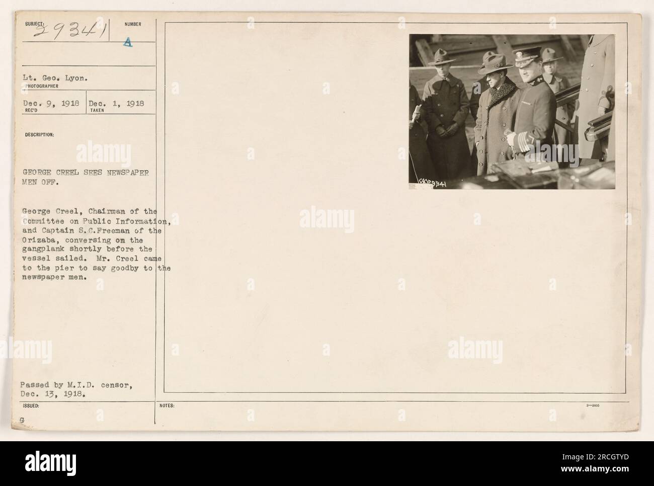 George creel world war one photographs hi-res stock photography and ...