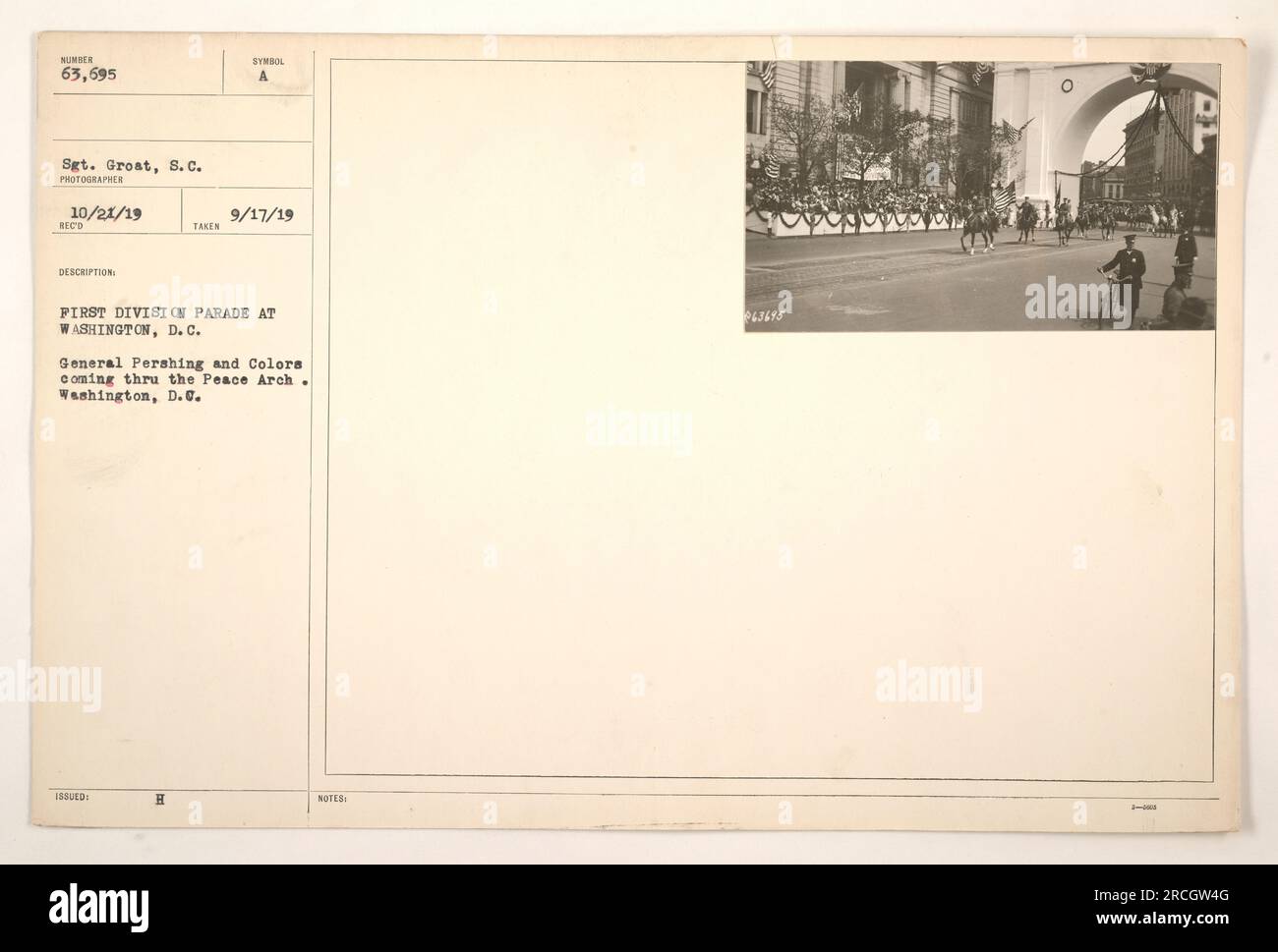 Image of General Pershing leading the First Division Parade in ...