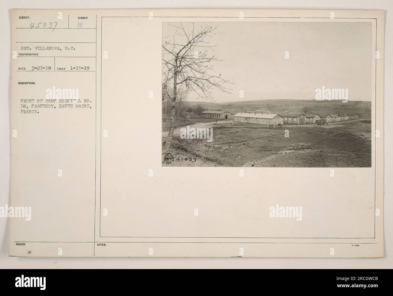 Front view of Camp Hospital No. 10 in Prauthoy, Haute Marne, France ...
