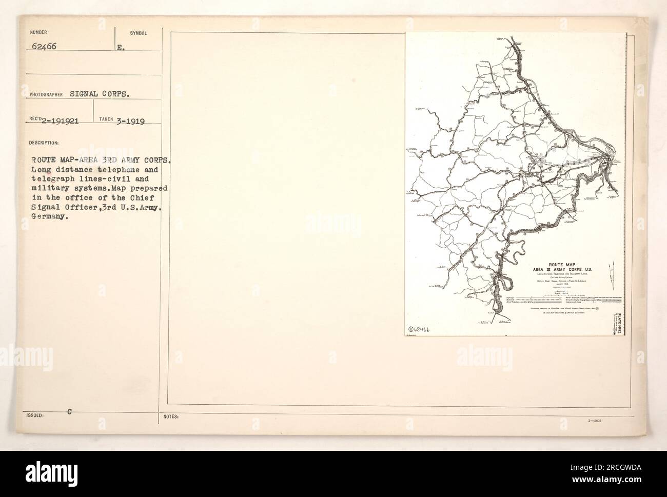 Map of the long distance telephone and telegraph lines used by the ...