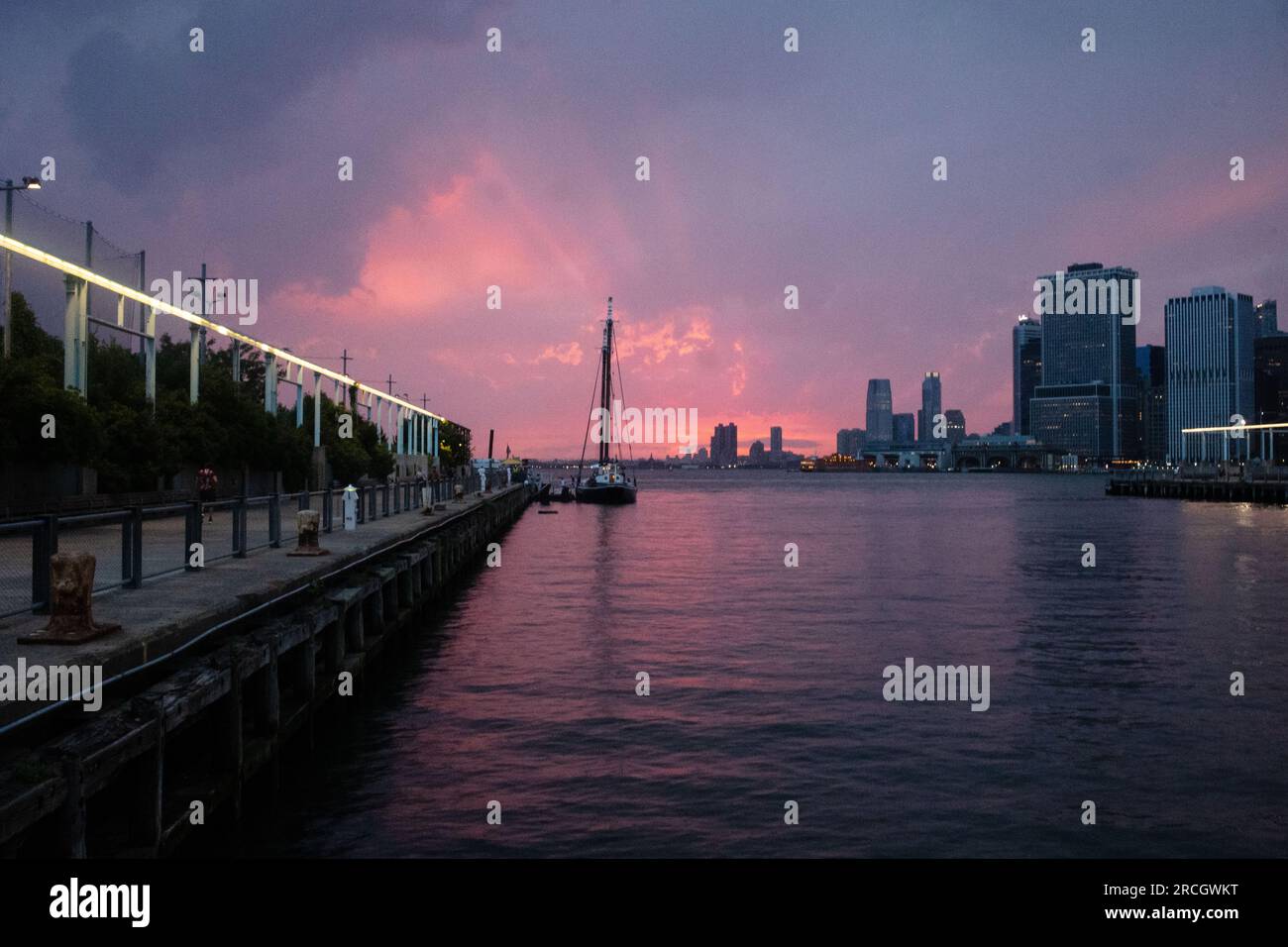 A landscape scenery of New York City with cities, metropolitan area ...