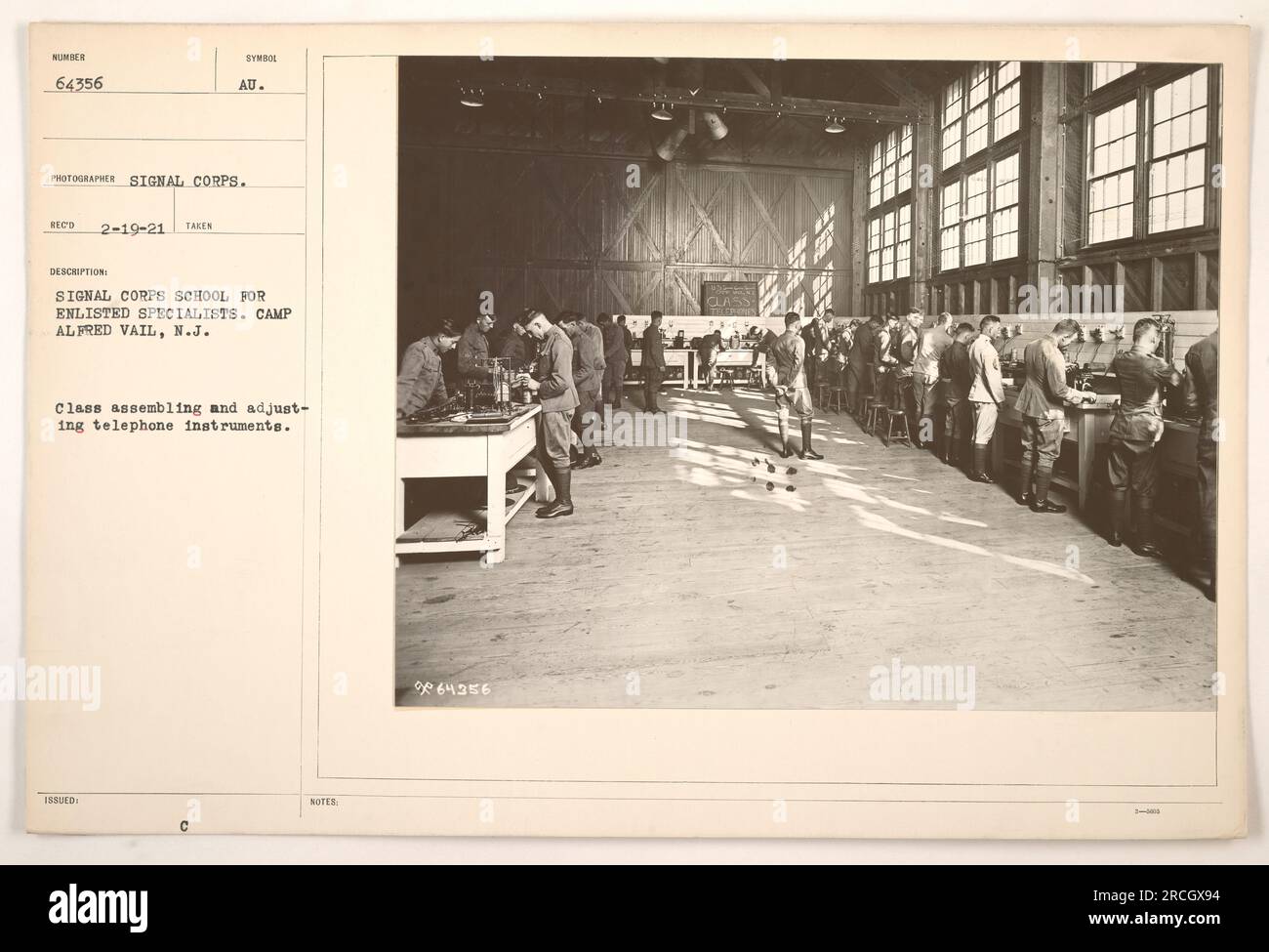 Enlisted specialists at the Signal Corps school assembling and ...